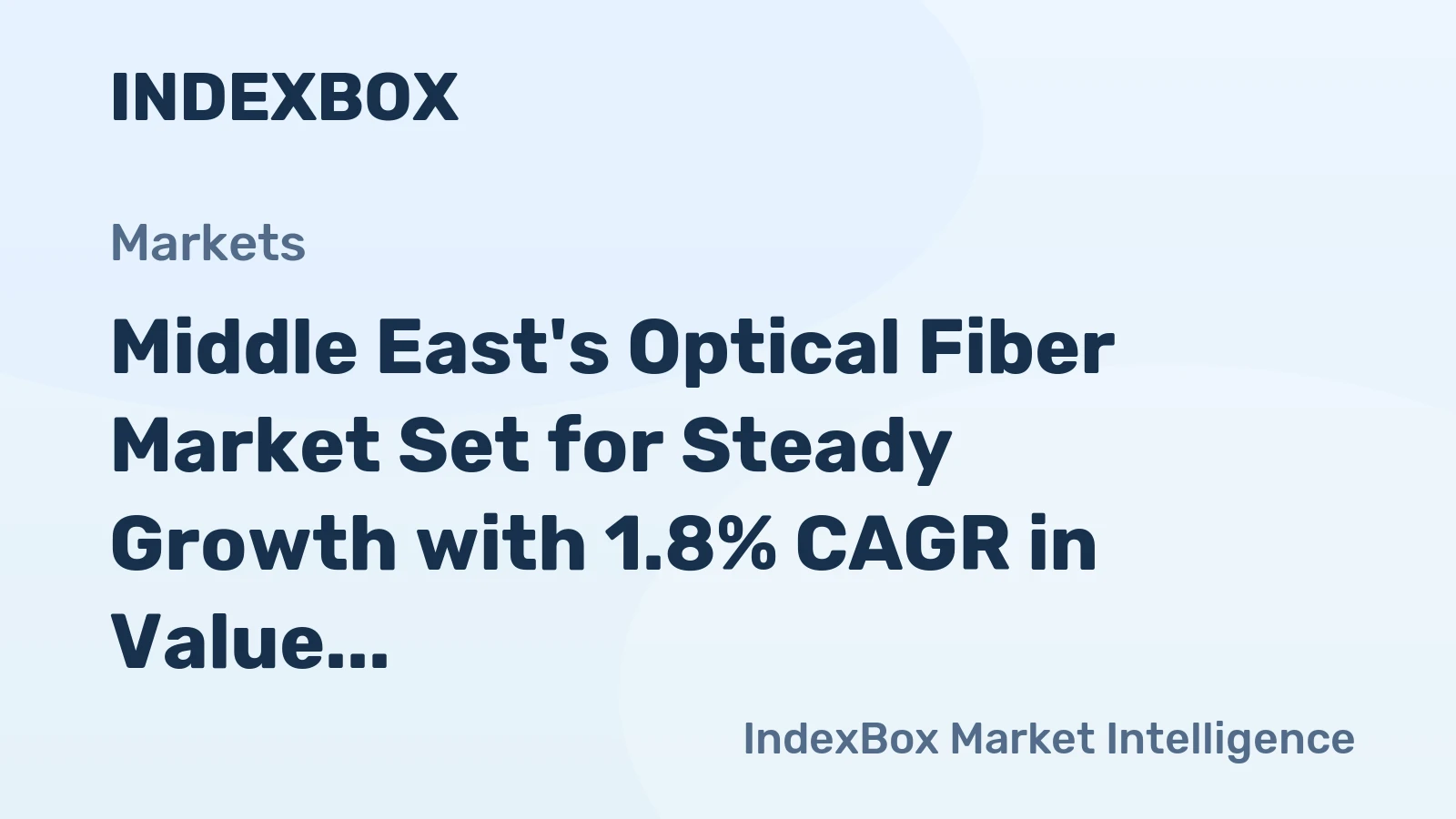Middle East's Optical Fiber Market Set for Steady Growth with 1.8% CAGR in Value