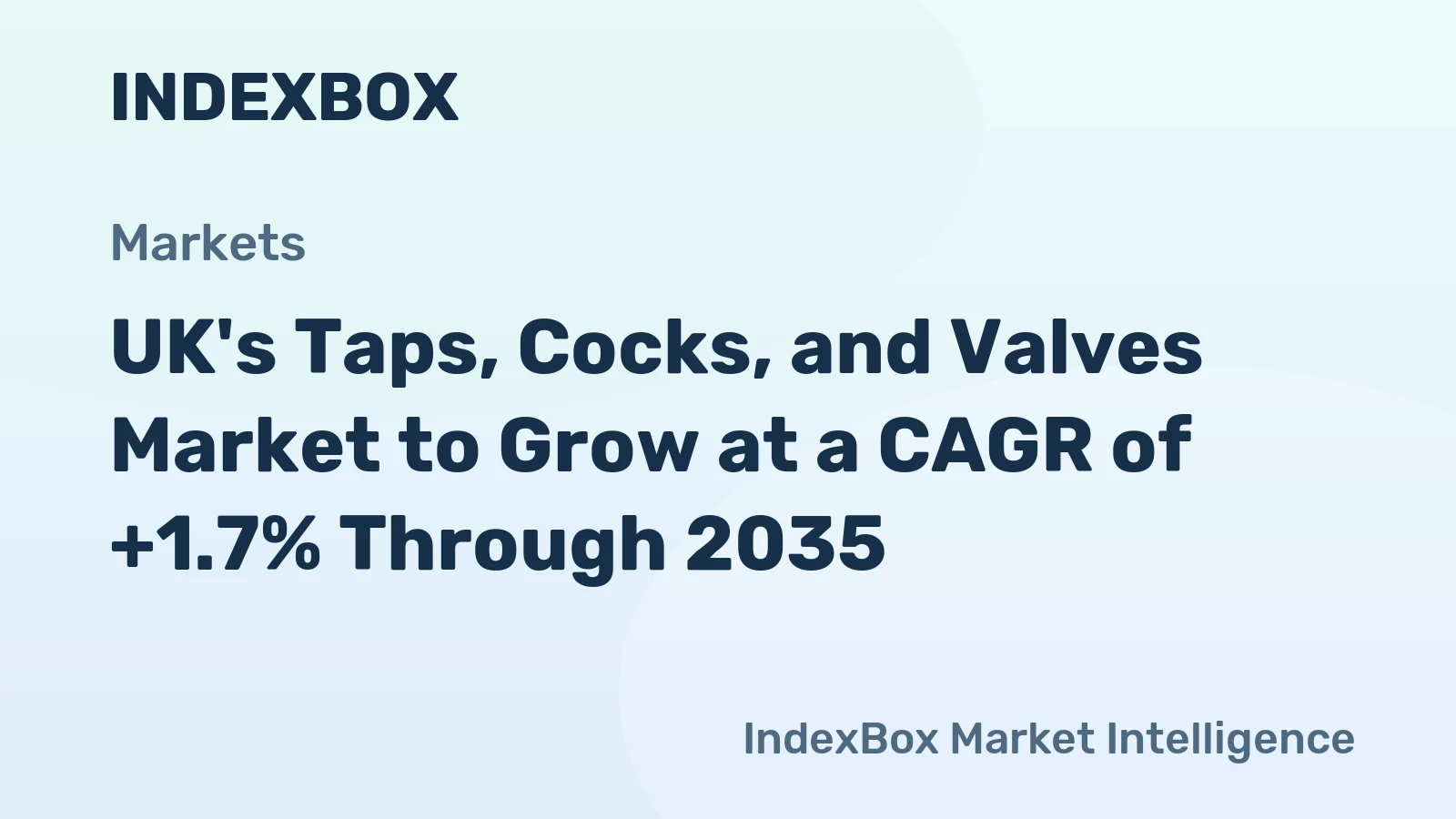 UK's Taps, Cocks, and Valves Market to Grow at a CAGR of +1.7% Through 2035
