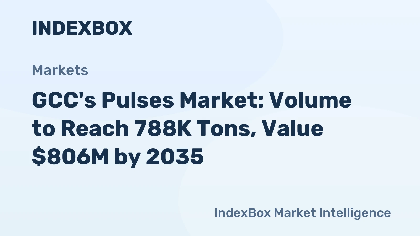 GCC's Pulses Market: Volume to Reach 788K Tons, Value $806M by 2035