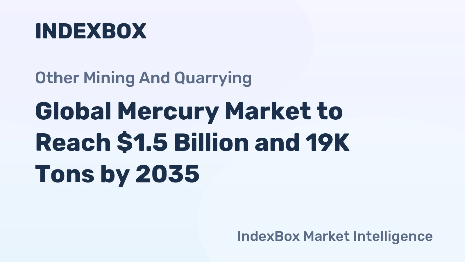 Global Mercury Market to Reach $1.5 Billion and 19K Tons by 2035