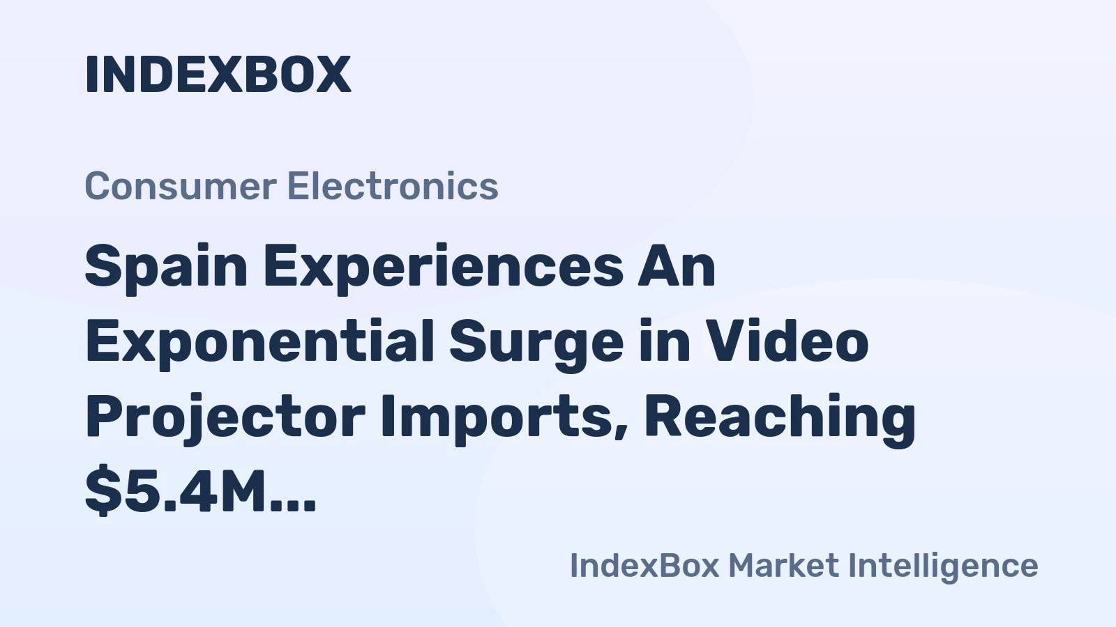 Spain Experiences An Exponential Surge in Video Projector Imports, Reaching $5.4M in September 2023.