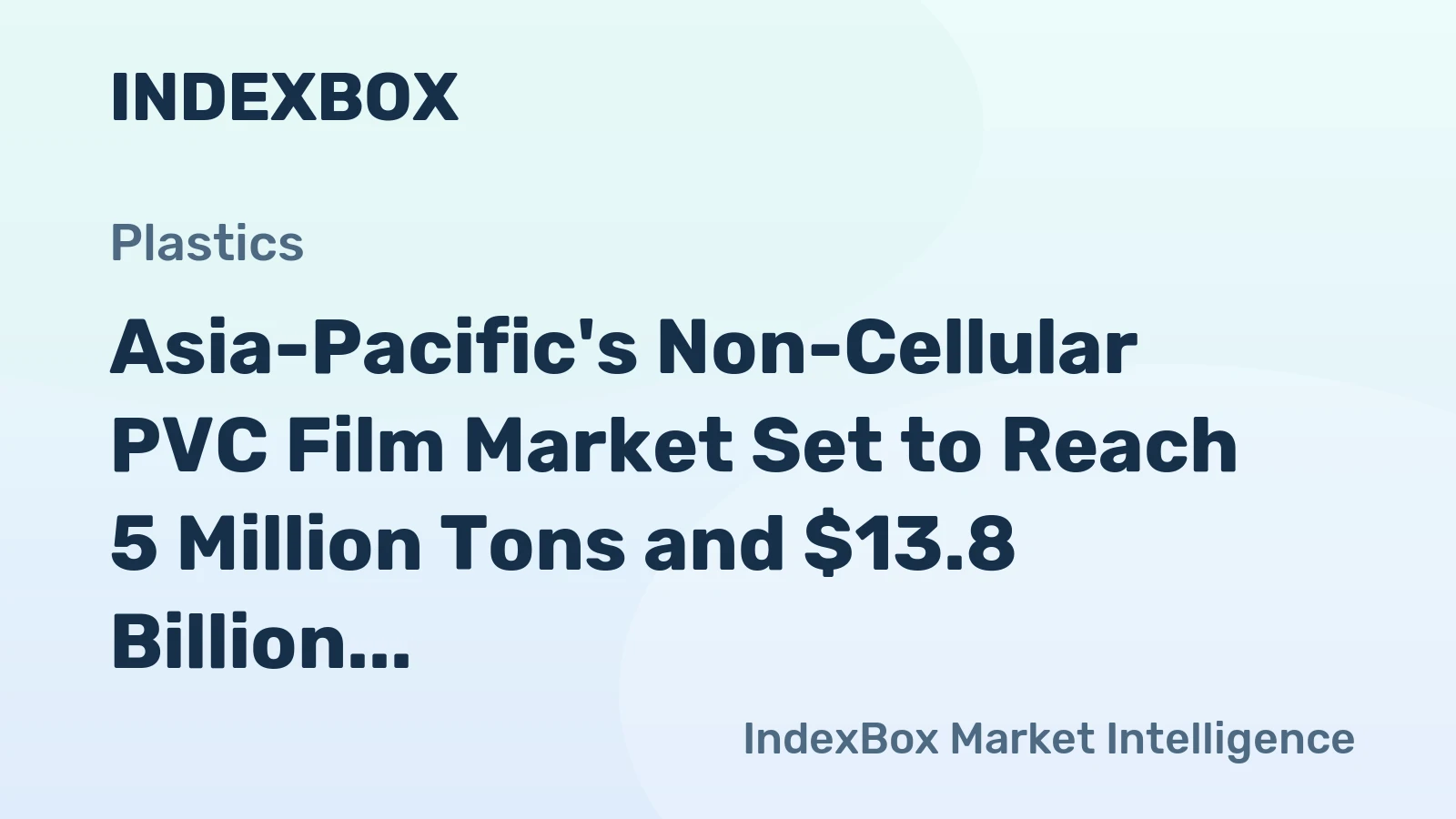 Asia-Pacific's Non-Cellular PVC Film Market Set to Reach 5 Million Tons and $13.8 Billion by 2035