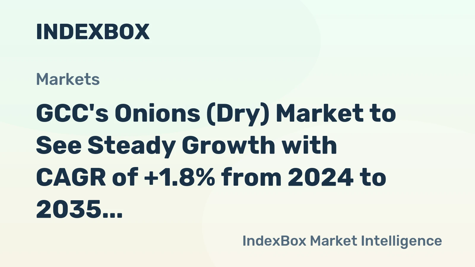 GCC's Onions (Dry) Market to See Steady Growth with CAGR of +1.8% from 2024 to 2035