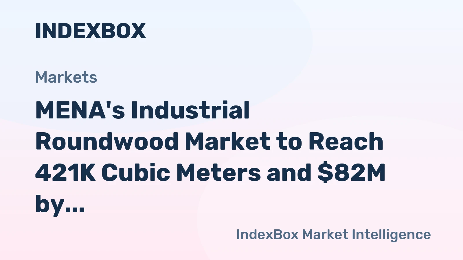 MENA's Industrial Roundwood Market to Reach 421K Cubic Meters and $82M by 2035