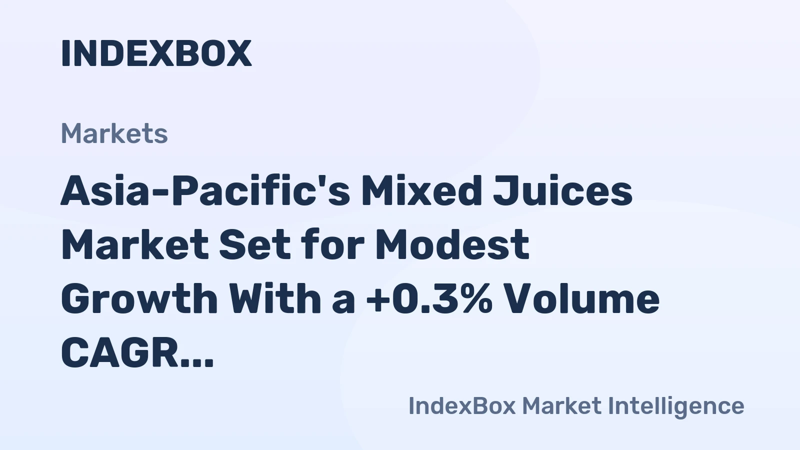 Asia-Pacific's Mixed Juices Market Set for Modest Growth With a +0.3% Volume CAGR Through 2035