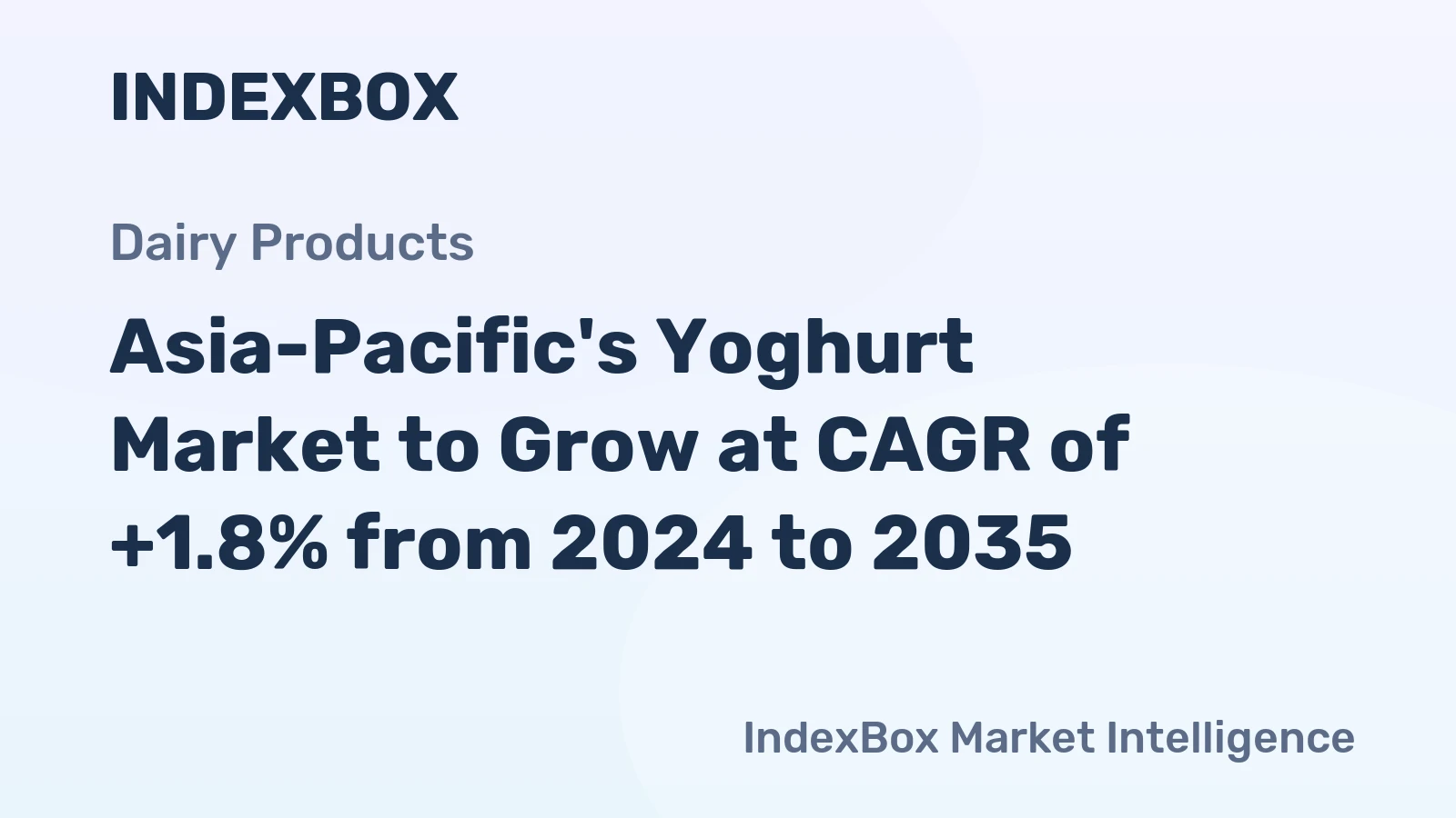 Asia-Pacific's Yoghurt Market to Grow at CAGR of +1.8% from 2024 to 2035