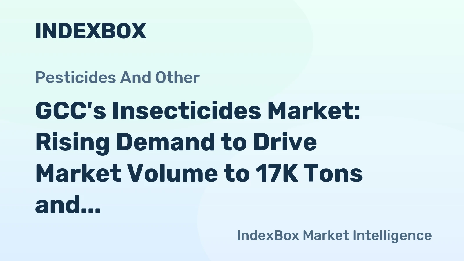 GCC's Insecticides Market: Rising Demand to Drive Market Volume to 17K Tons and Market Value to $186M by 2035