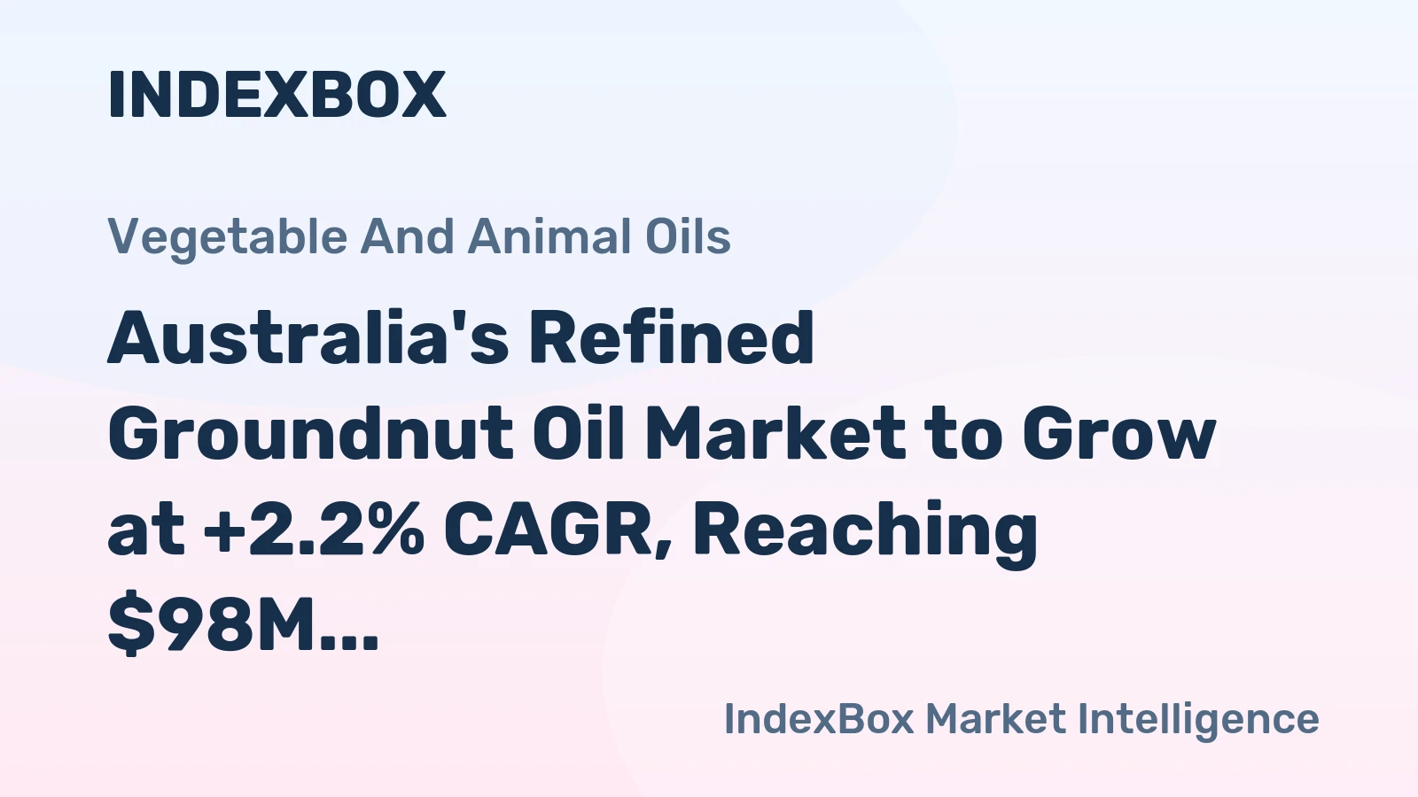 Australia's Refined Groundnut Oil Market to Grow at +2.2% CAGR, Reaching $98M by 2035