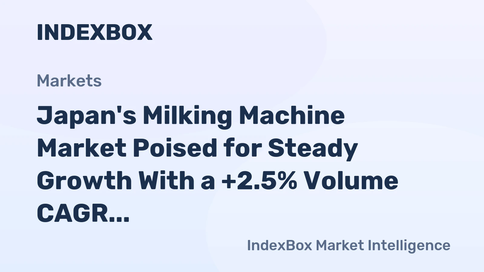 Japan's Milking Machine Market Poised for Steady Growth With a +2.5% Volume CAGR Through 2035