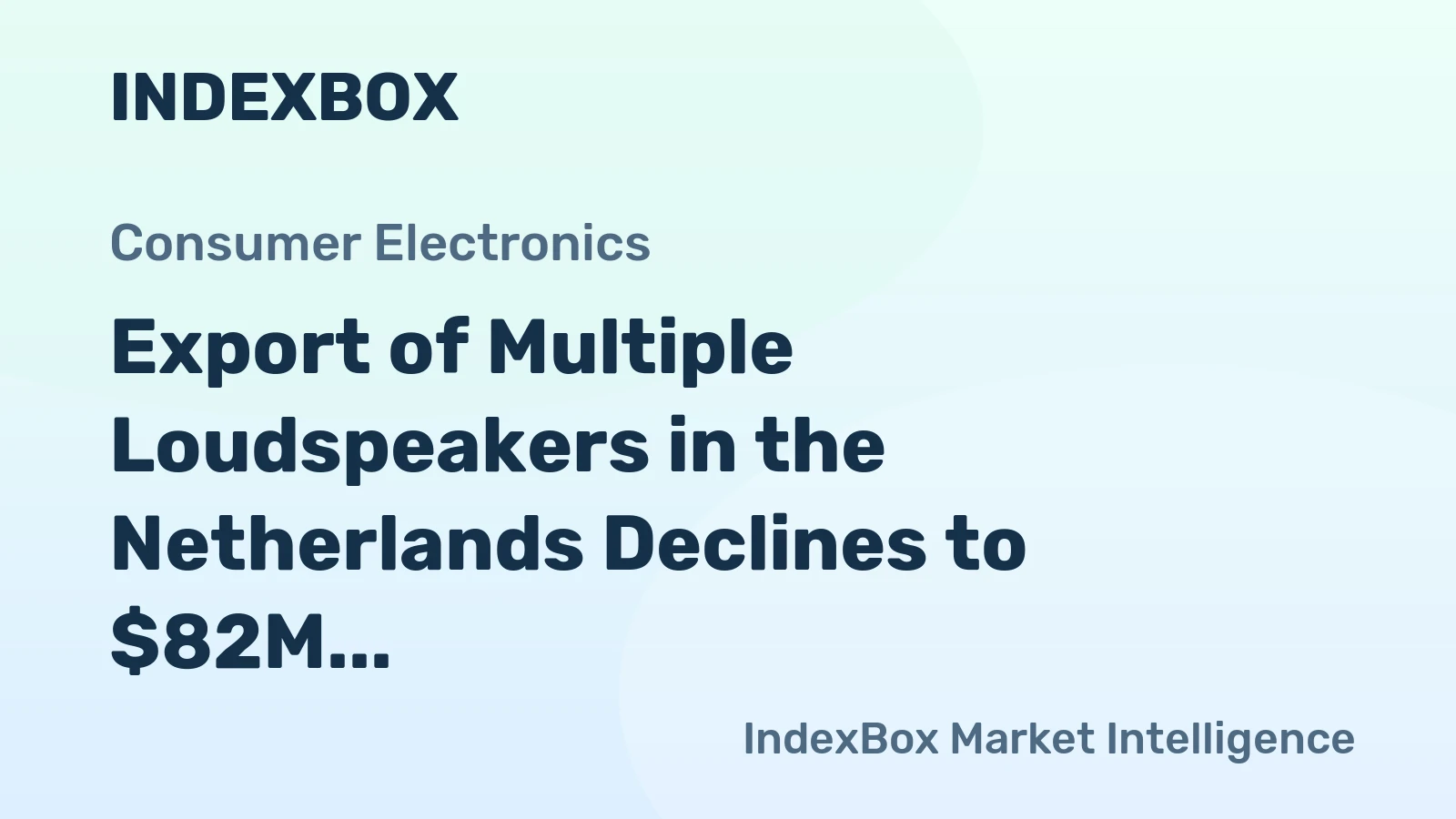 Export of Multiple Loudspeakers in the Netherlands Declines to $82M in November 2023