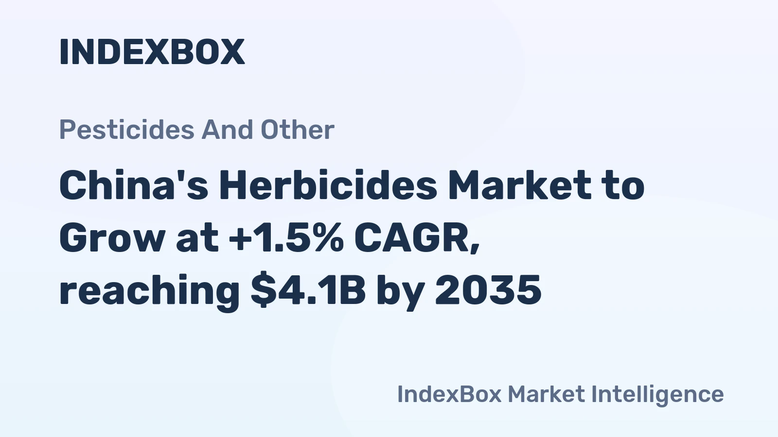 China's Herbicides Market to Grow at +1.5% CAGR, reaching $4.1B by 2035