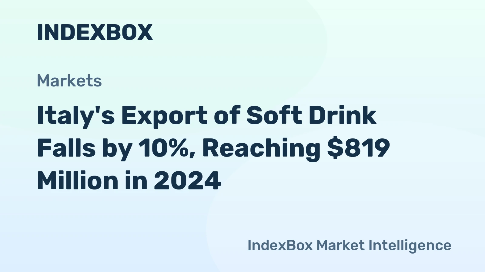 Italy's Export of Soft Drink Falls by 10%, Reaching $819 Million in 2024