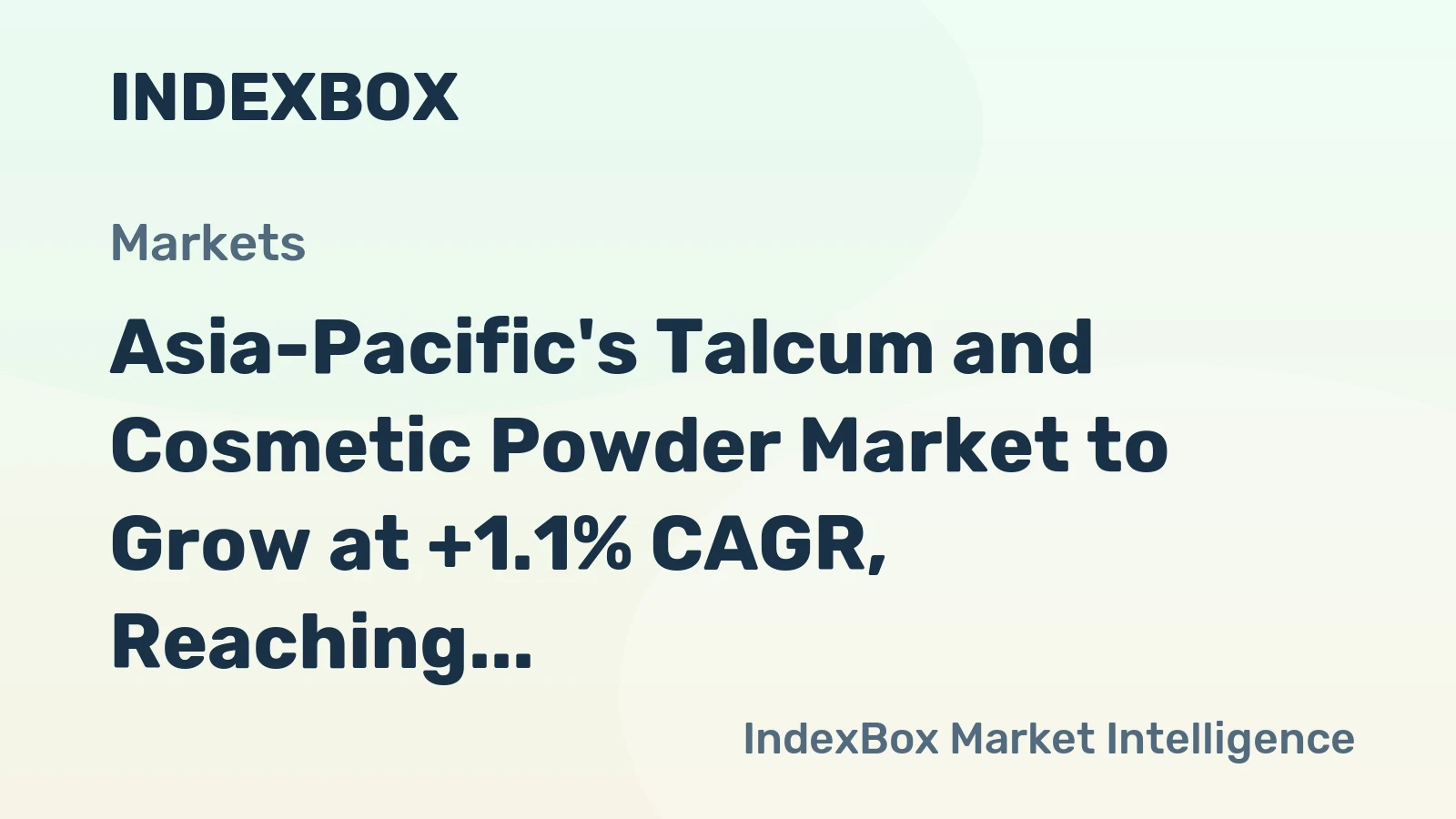 Asia-Pacific's Talcum and Cosmetic Powder Market to Grow at +1.1% CAGR, Reaching 96K Tons by 2035