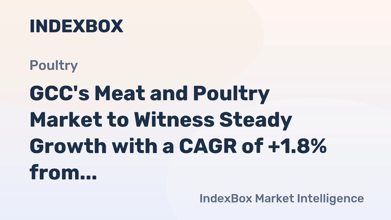 GCC's Meat and Poultry Market to Witness Steady Growth with a CAGR of +1.8% from 2024 to 2035