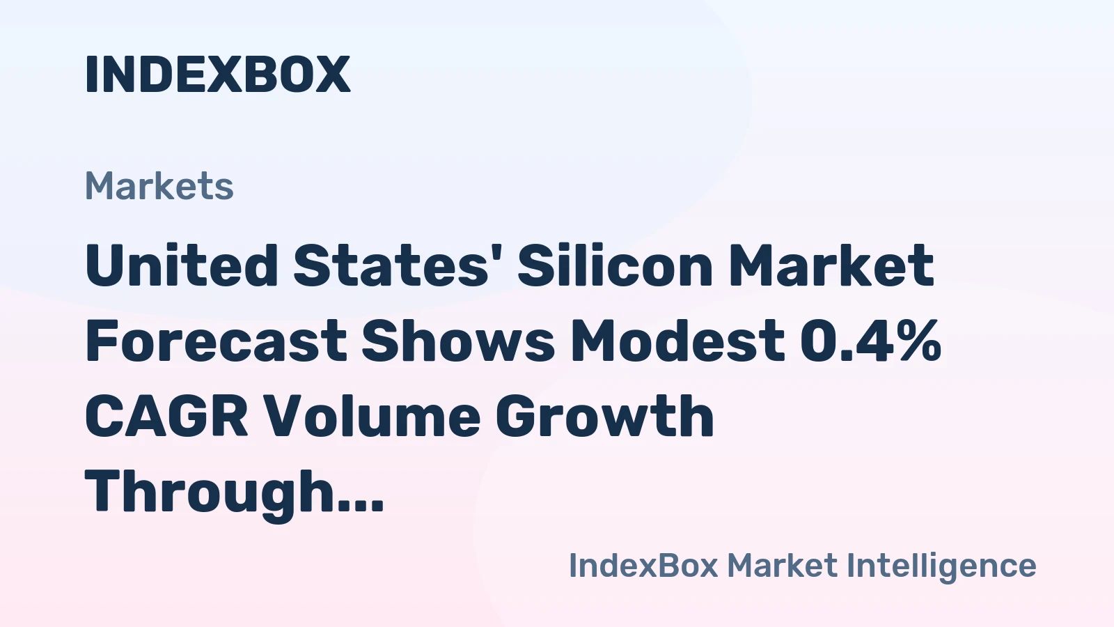 United States' Silicon Market Forecast Shows Modest 0.4% CAGR Volume Growth Through 2035
