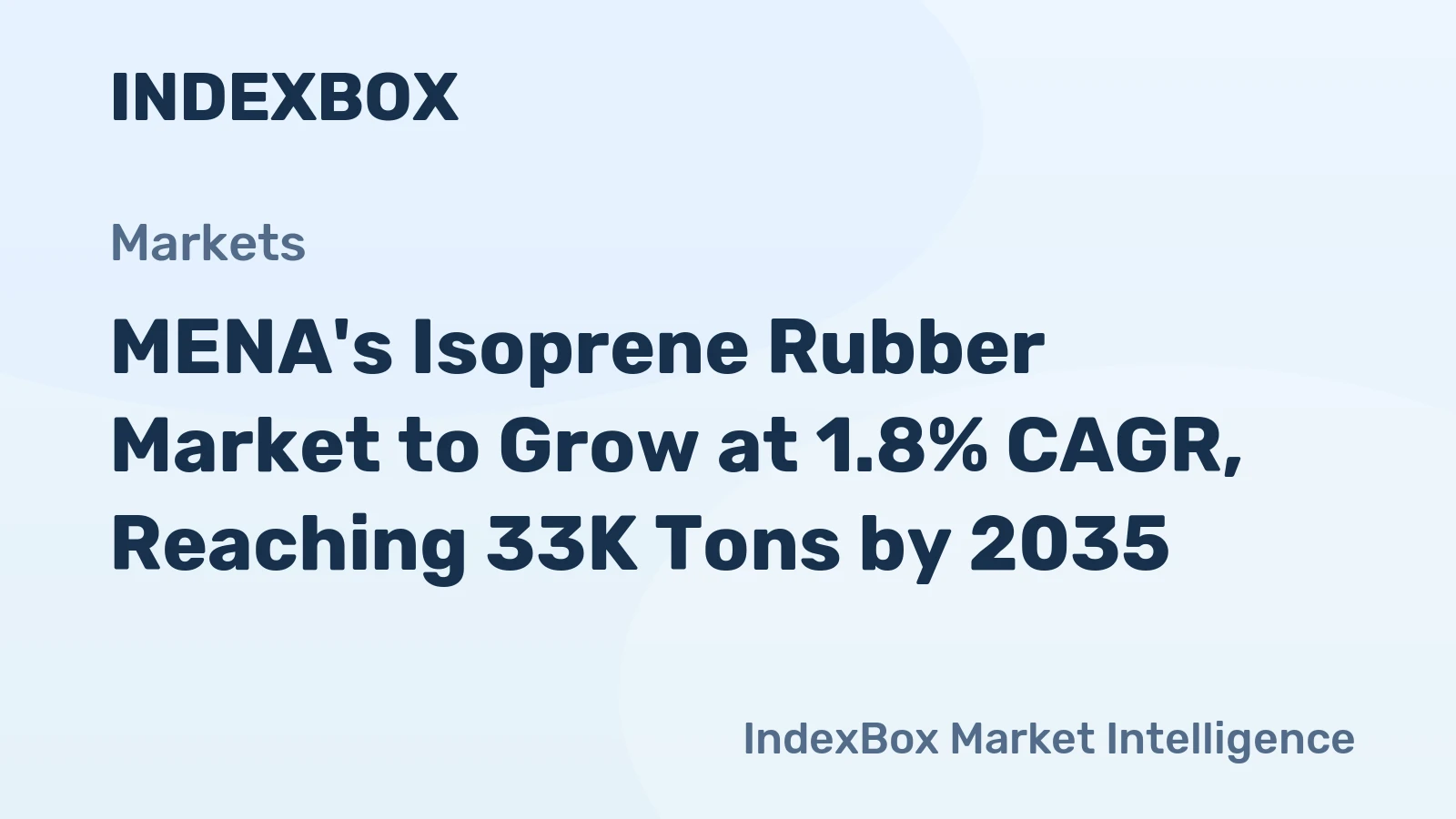 MENA's Isoprene Rubber Market to Grow at 1.8% CAGR, Reaching 33K Tons by 2035