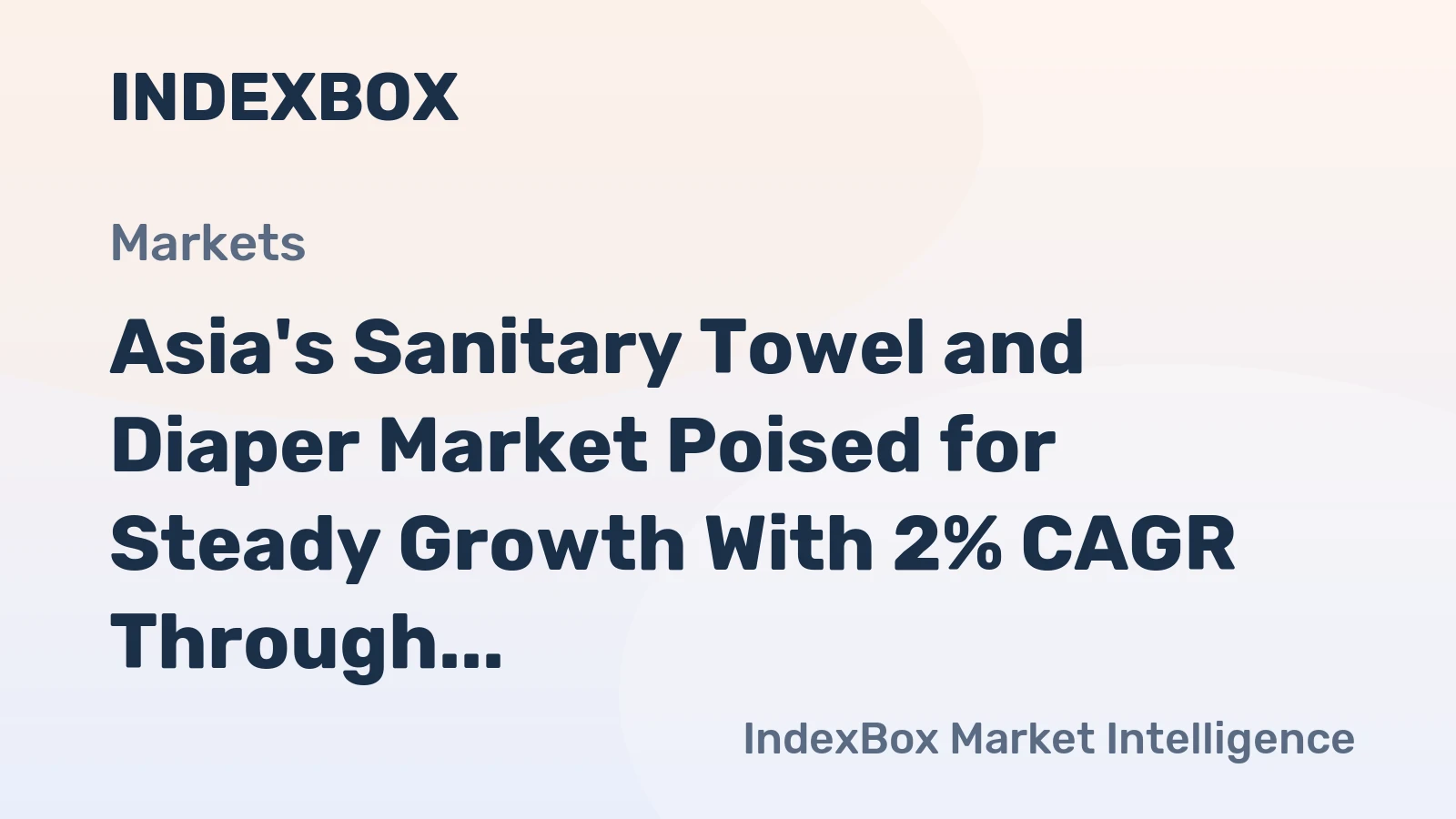 Asia's Sanitary Towel and Diaper Market Poised for Steady Growth With 2% CAGR Through 2035