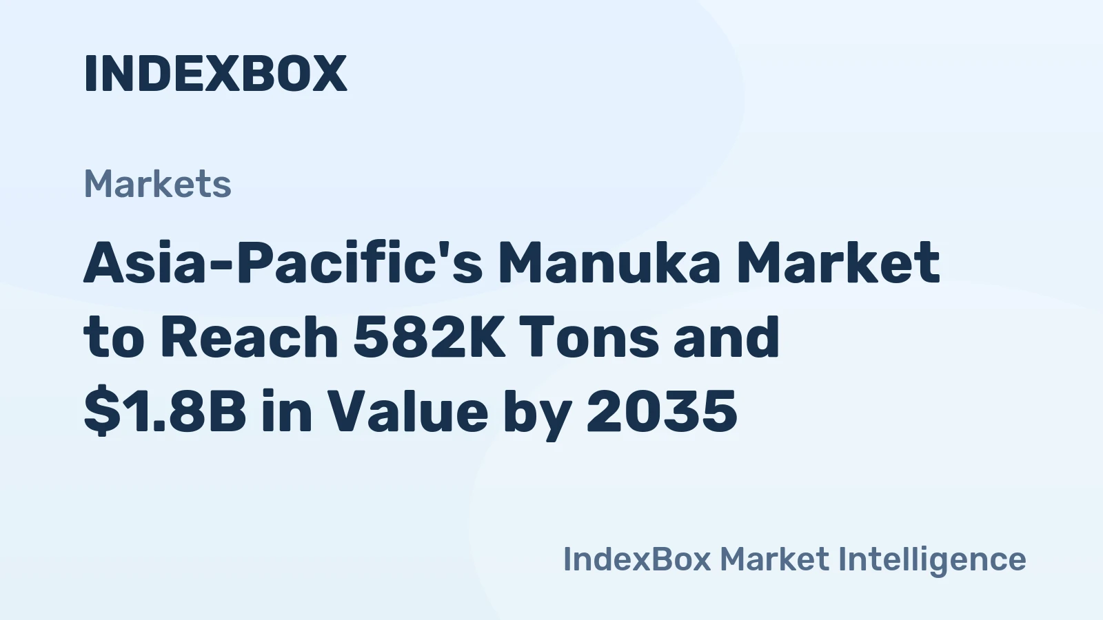 Asia-Pacific's Manuka Market to Reach 582K Tons and $1.8B in Value by 2035