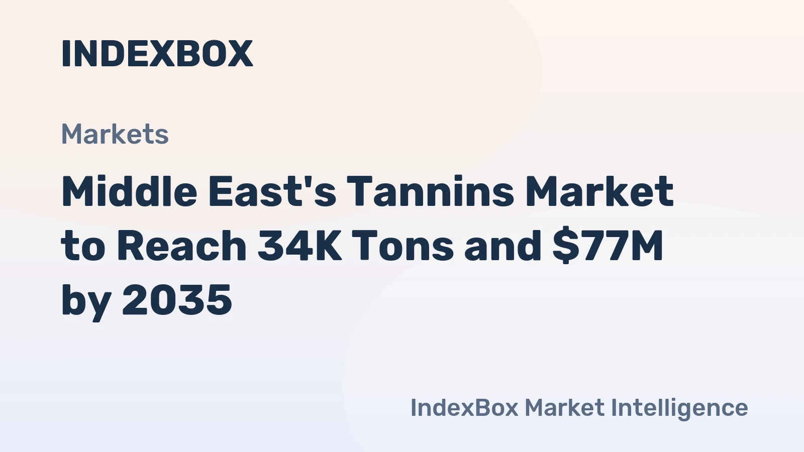 Middle East's Tannins Market to Reach 34K Tons and $77M by 2035