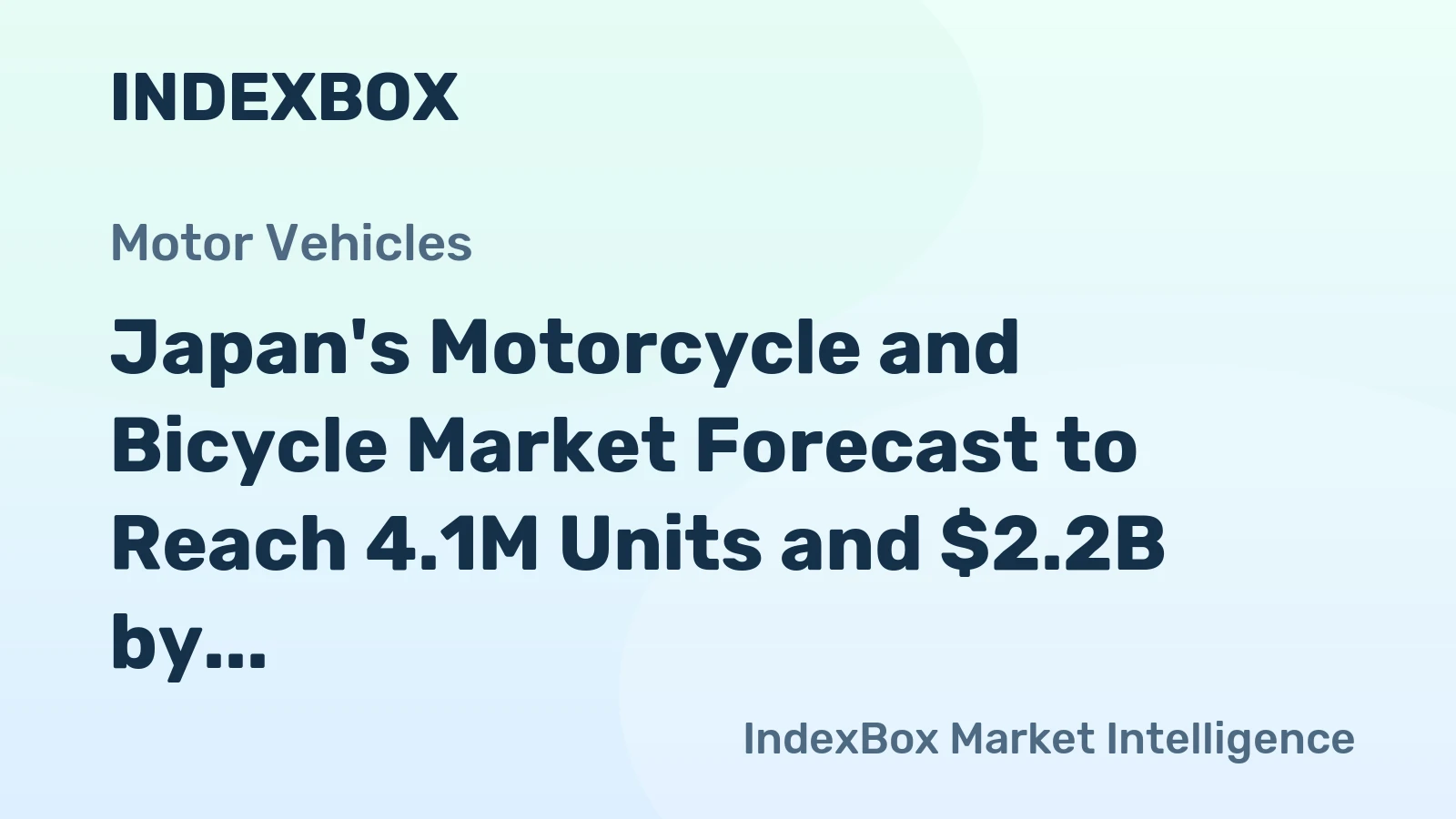 Japan's Motorcycle and Bicycle Market Forecast to Reach 4.1M Units and $2.2B by 2035