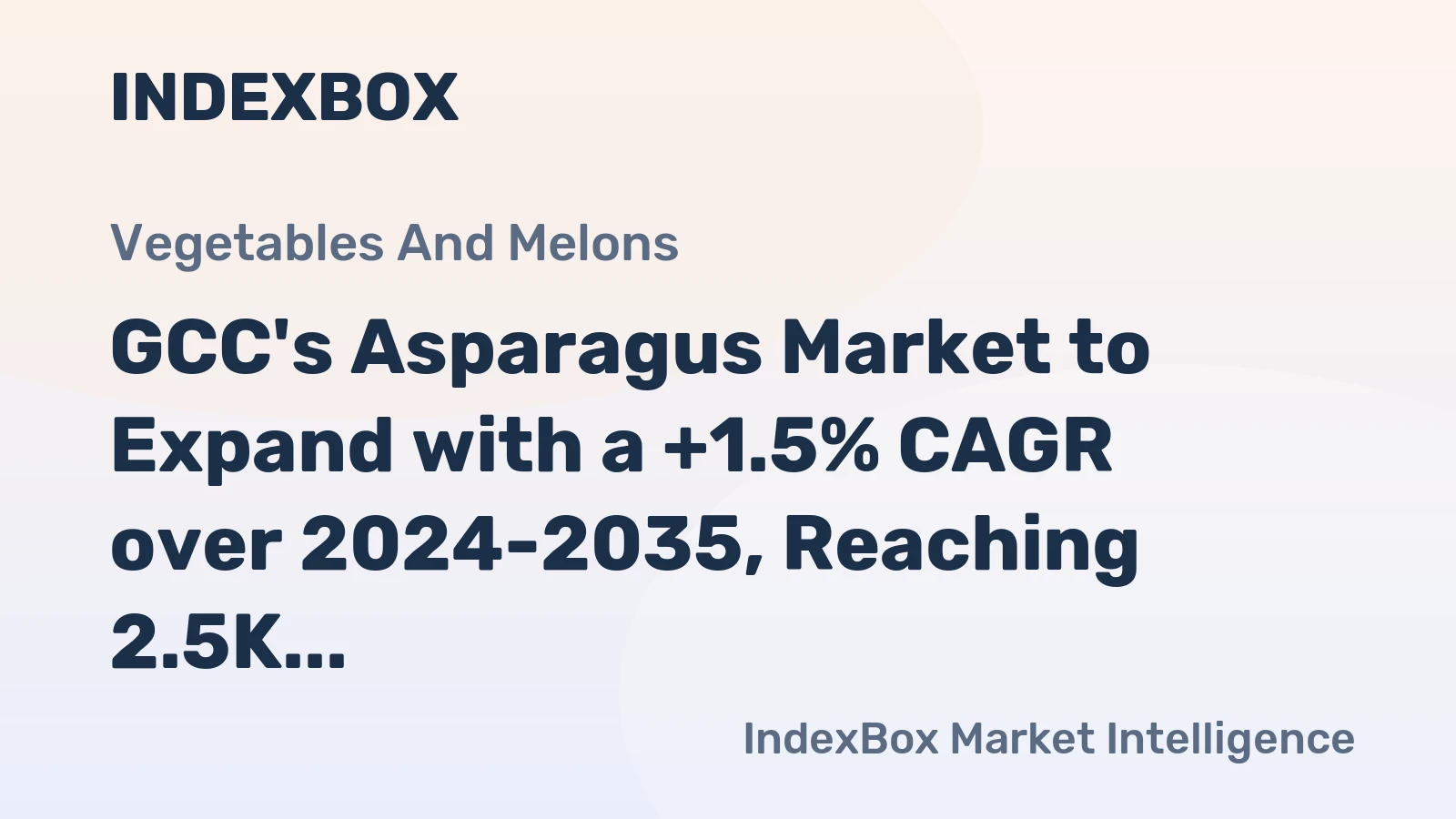 GCC's Asparagus Market to Expand with a +1.5% CAGR over 2024-2035, Reaching 2.5K Tons