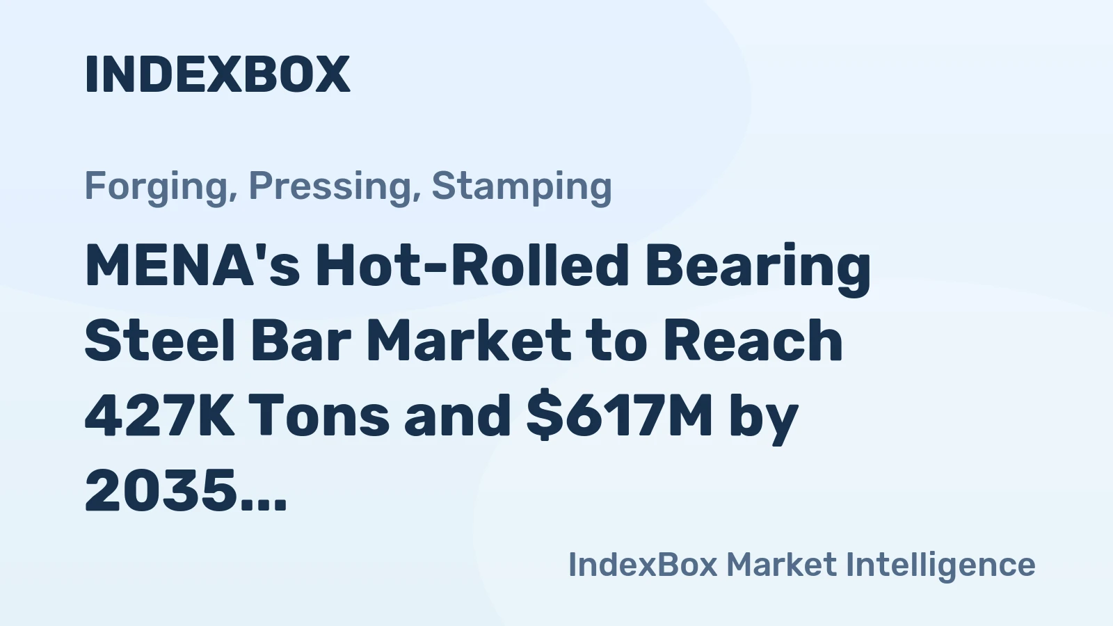 MENA's Hot-Rolled Bearing Steel Bar Market to Reach 427K Tons and $617M by 2035