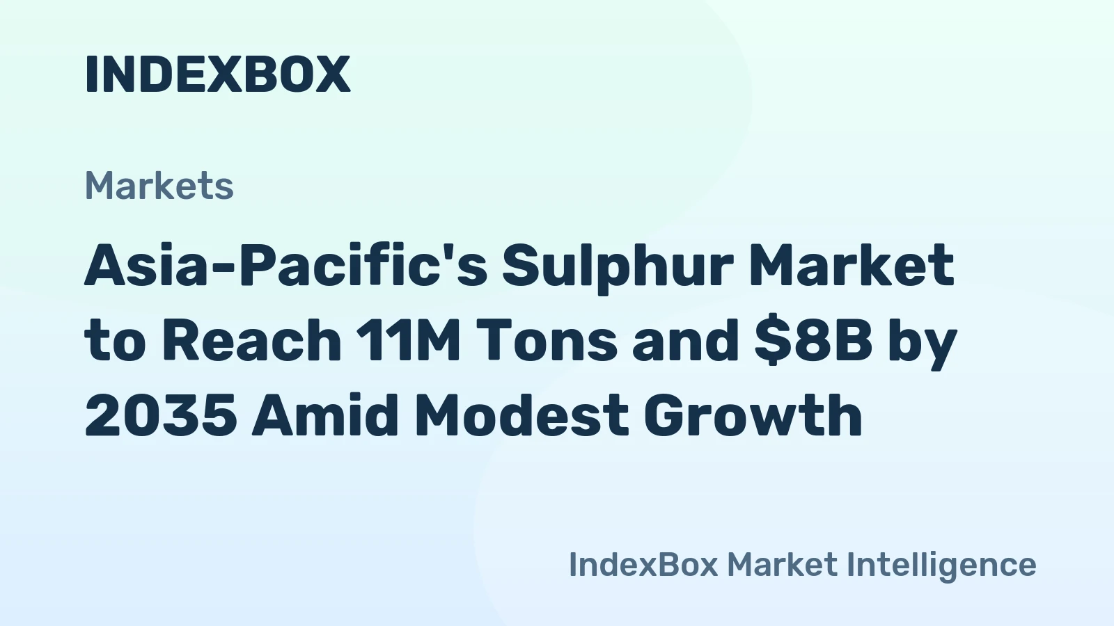 Asia-Pacific's Sulphur Market to Reach 11M Tons and $8B by 2035 Amid Modest Growth
