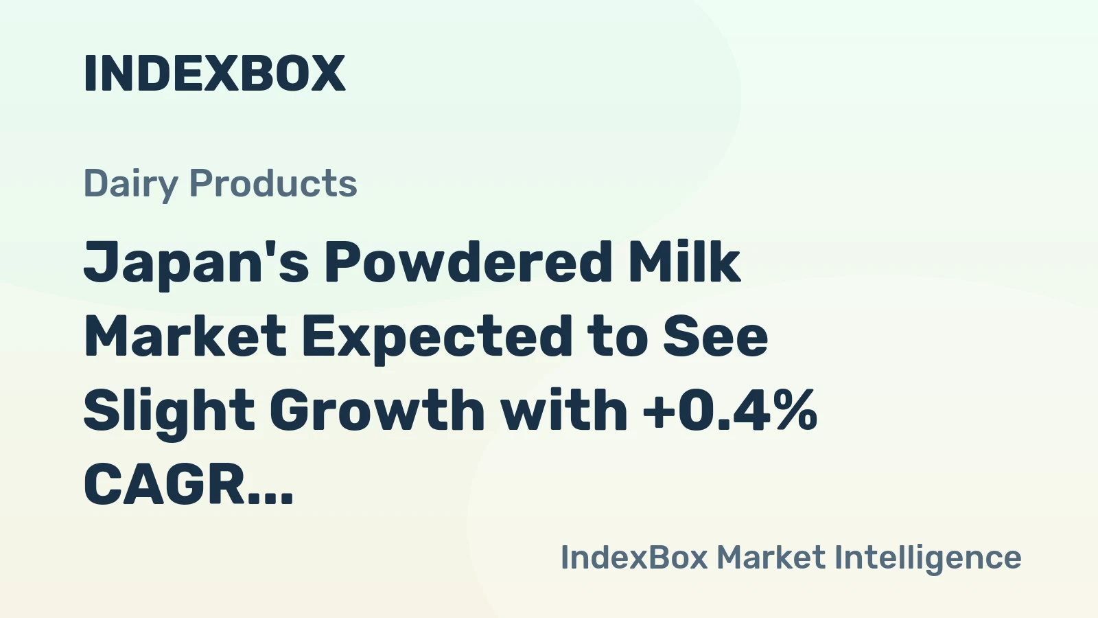 Japan's Powdered Milk Market Expected to See Slight Growth with +0.4% CAGR Over Next Decade