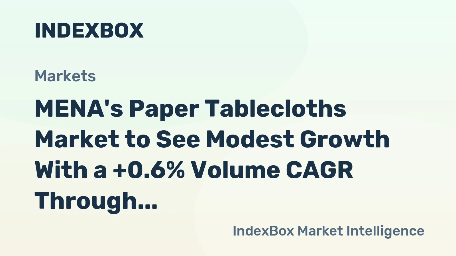 MENA's Paper Tablecloths Market to See Modest Growth With a +0.6% Volume CAGR Through 2035