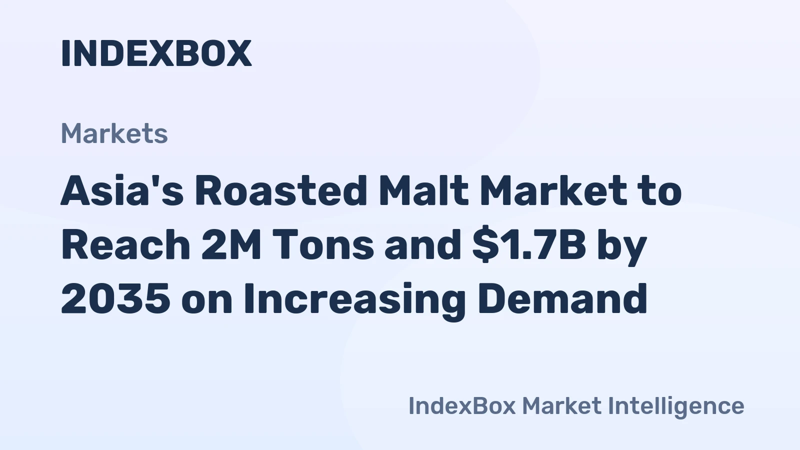 Asia's Roasted Malt Market to Reach 2M Tons and $1.7B by 2035 on Increasing Demand