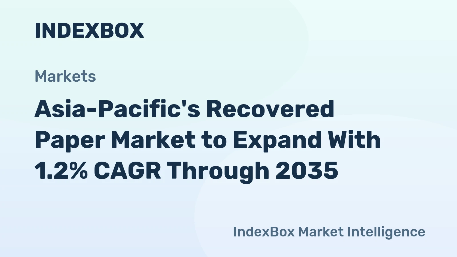 Asia-Pacific's Recovered Paper Market to Expand With 1.2% CAGR Through 2035