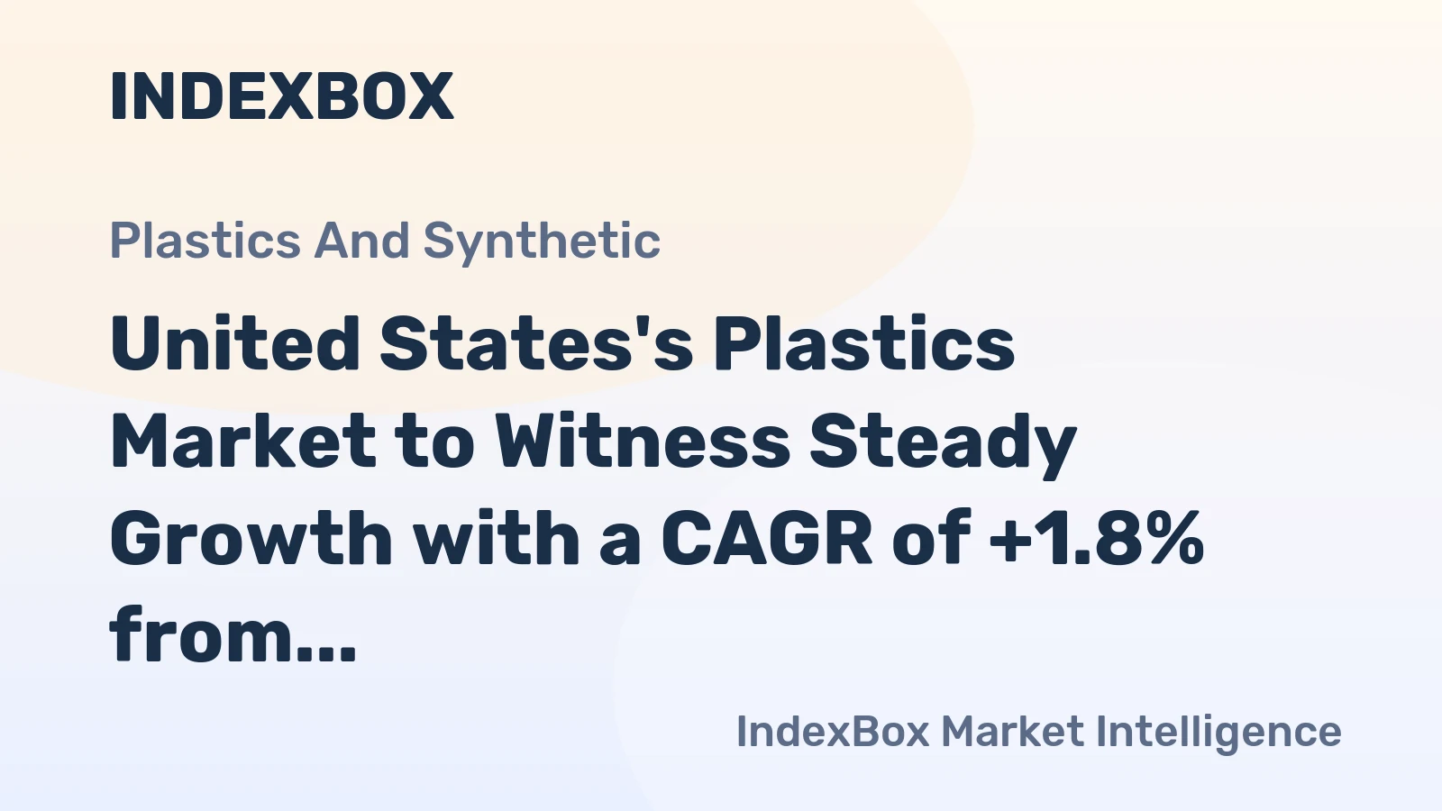 United States's Plastics Market to Witness Steady Growth with a CAGR of +1.8% from 2024 to 2035