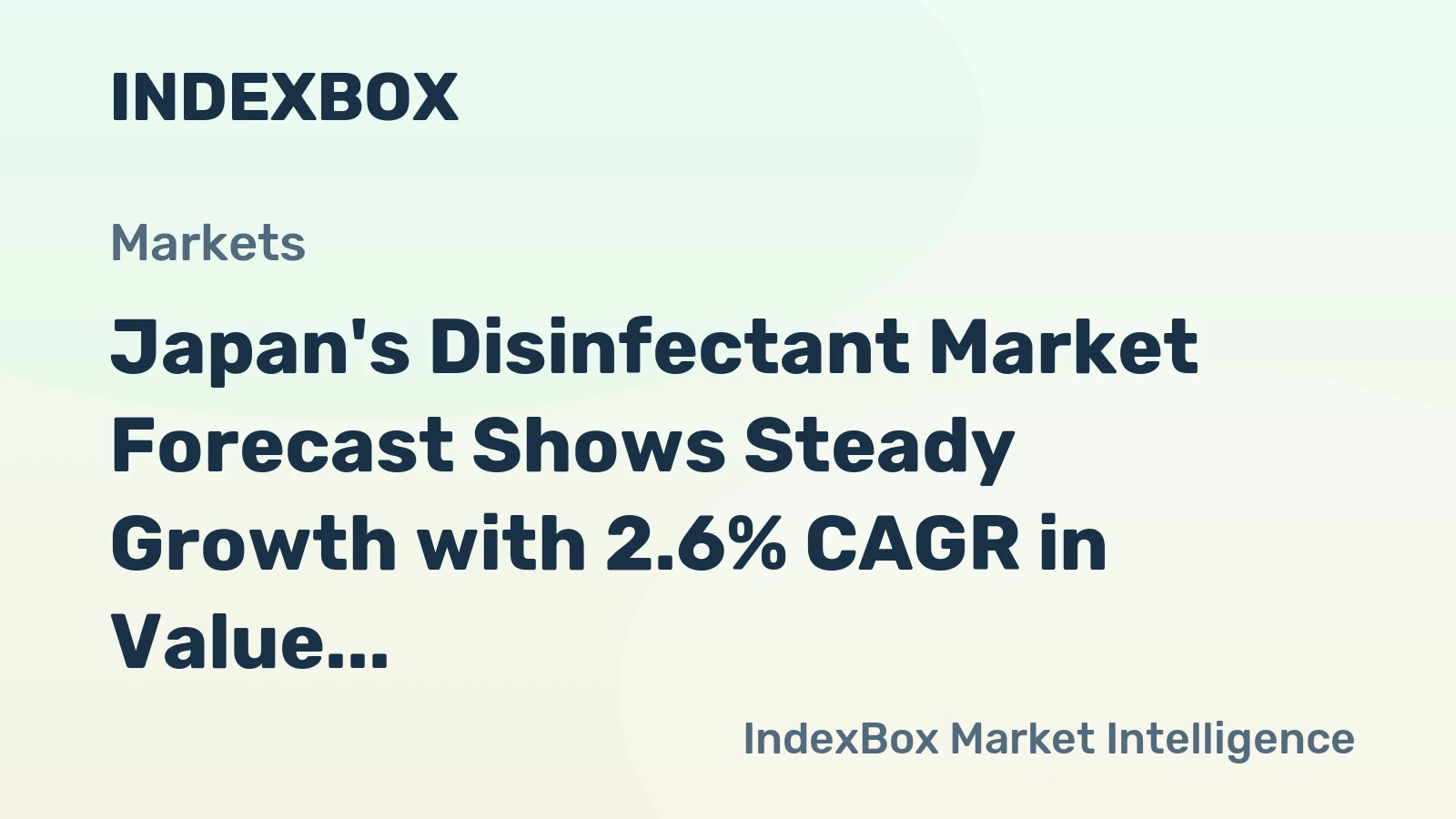 Japan's Disinfectant Market Forecast Shows Steady Growth with 2.6% CAGR in Value Through 2035