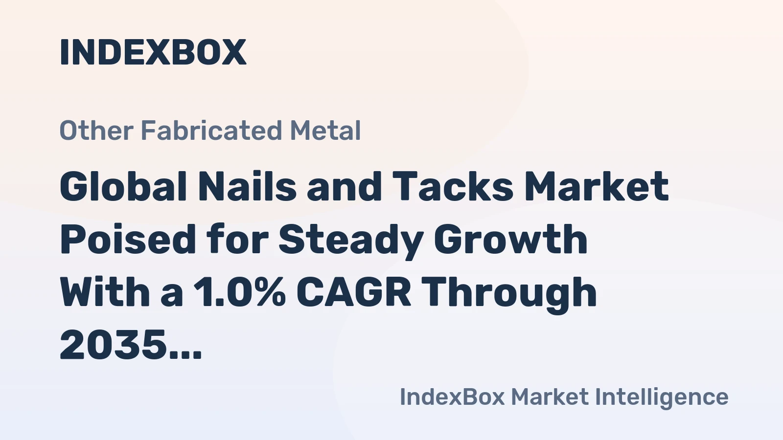 Global Nails and Tacks Market Poised for Steady Growth With a 1.0% CAGR Through 2035