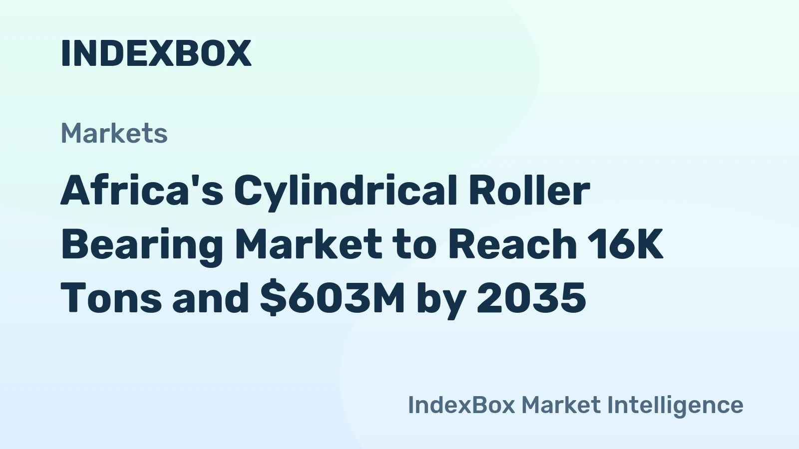 Africa's Cylindrical Roller Bearing Market to Reach 16K Tons and $603M by 2035