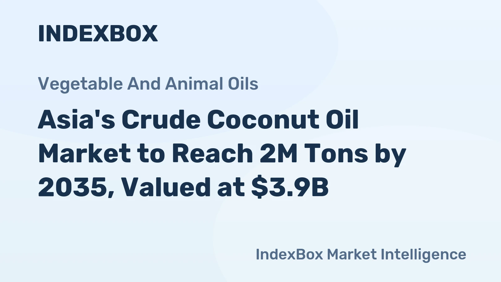 Asia's Crude Coconut Oil Market to Reach 2M Tons by 2035, Valued at $3.9B