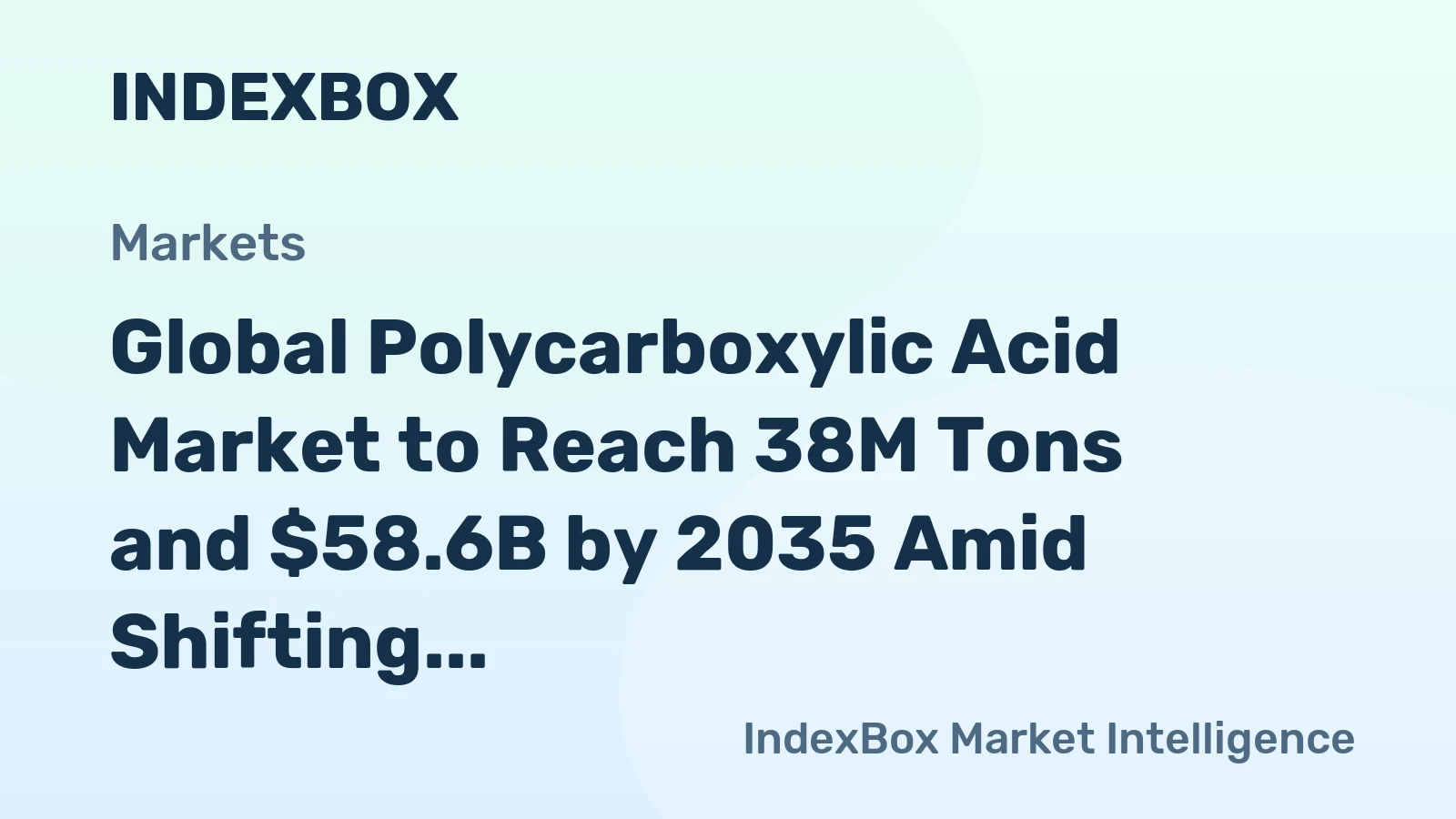 Global Polycarboxylic Acid Market to Reach 38M Tons and $58.6B by 2035 Amid Shifting Trade Flows