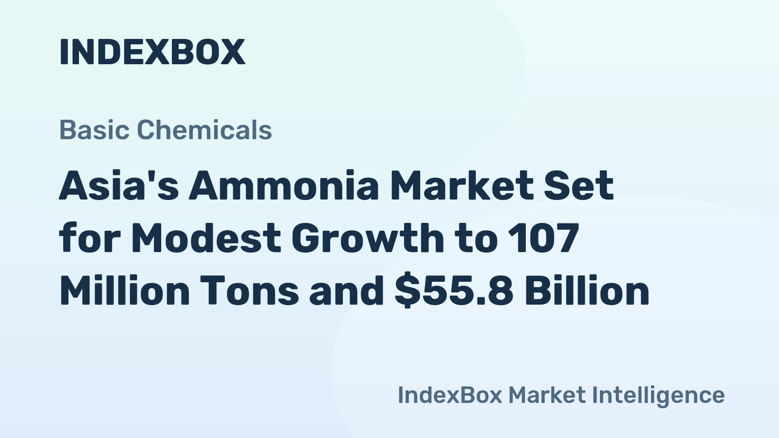Asia's Ammonia Market Set for Modest Growth to 107 Million Tons and $55.8 Billion