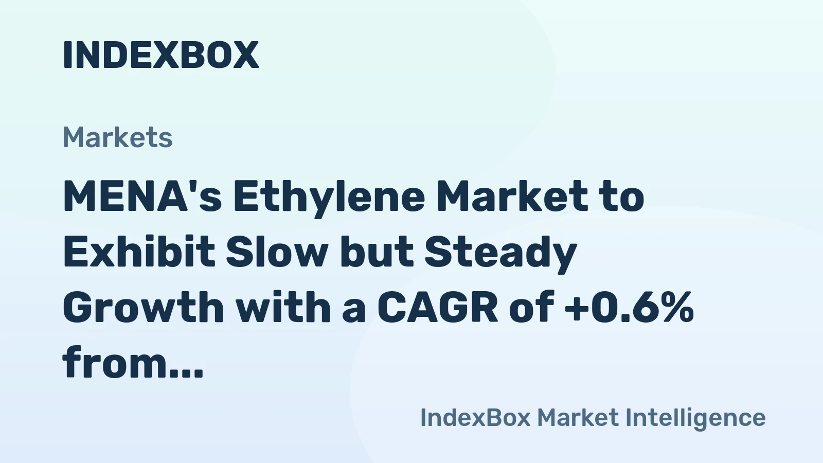 MENA's Ethylene Market to Exhibit Slow but Steady Growth with a CAGR of +0.6% from 2024 to 2035