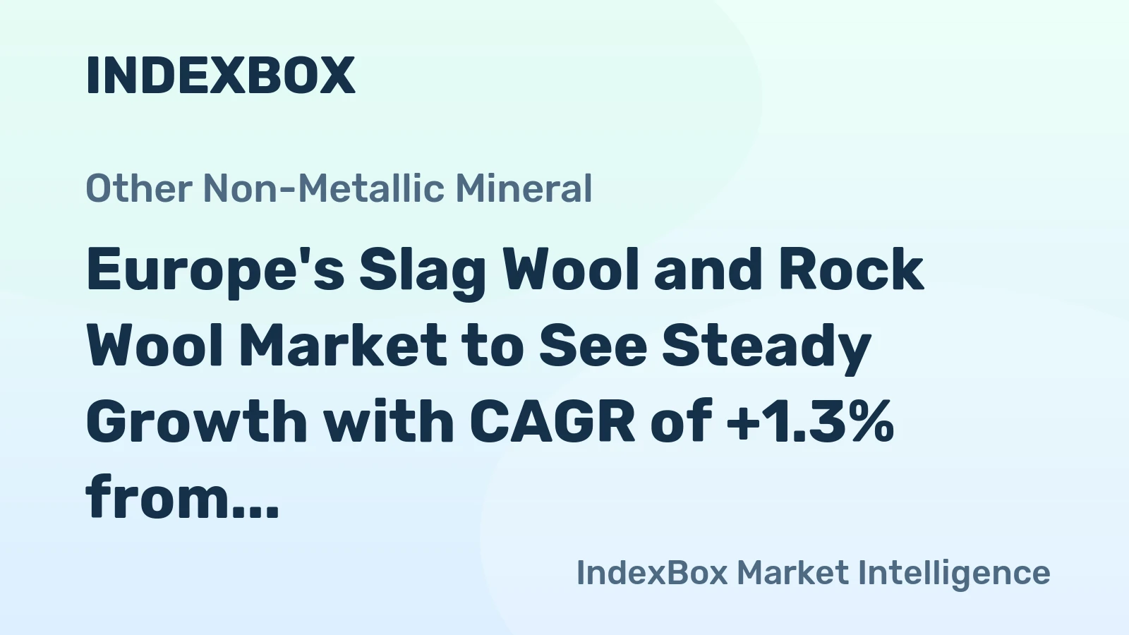 Europe's Slag Wool and Rock Wool Market to See Steady Growth with CAGR of +1.3% from 2024 to 2035