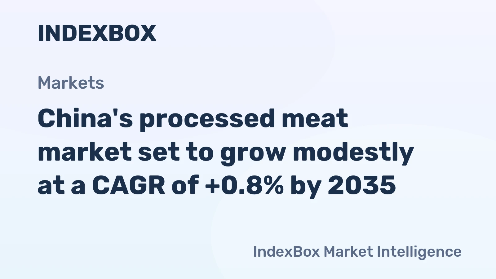 China's processed meat market set to grow modestly at a CAGR of +0.8% by 2035