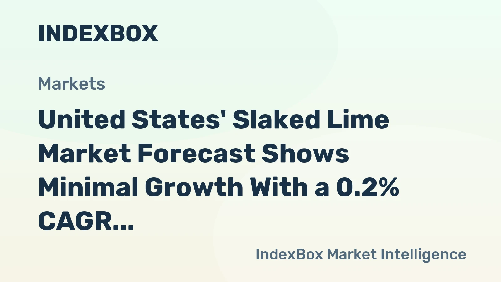 United States' Slaked Lime Market Forecast Shows Minimal Growth With a 0.2% CAGR in Value