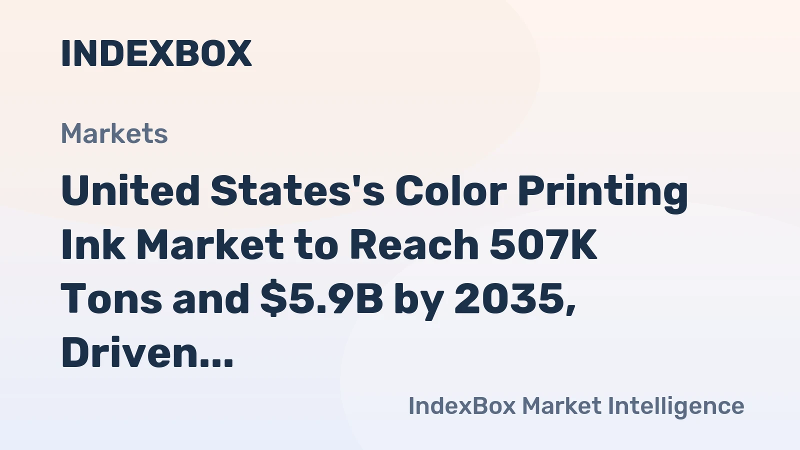United States's Color Printing Ink Market to Reach 507K Tons and $5.9B by 2035, Driven by Rising Demand