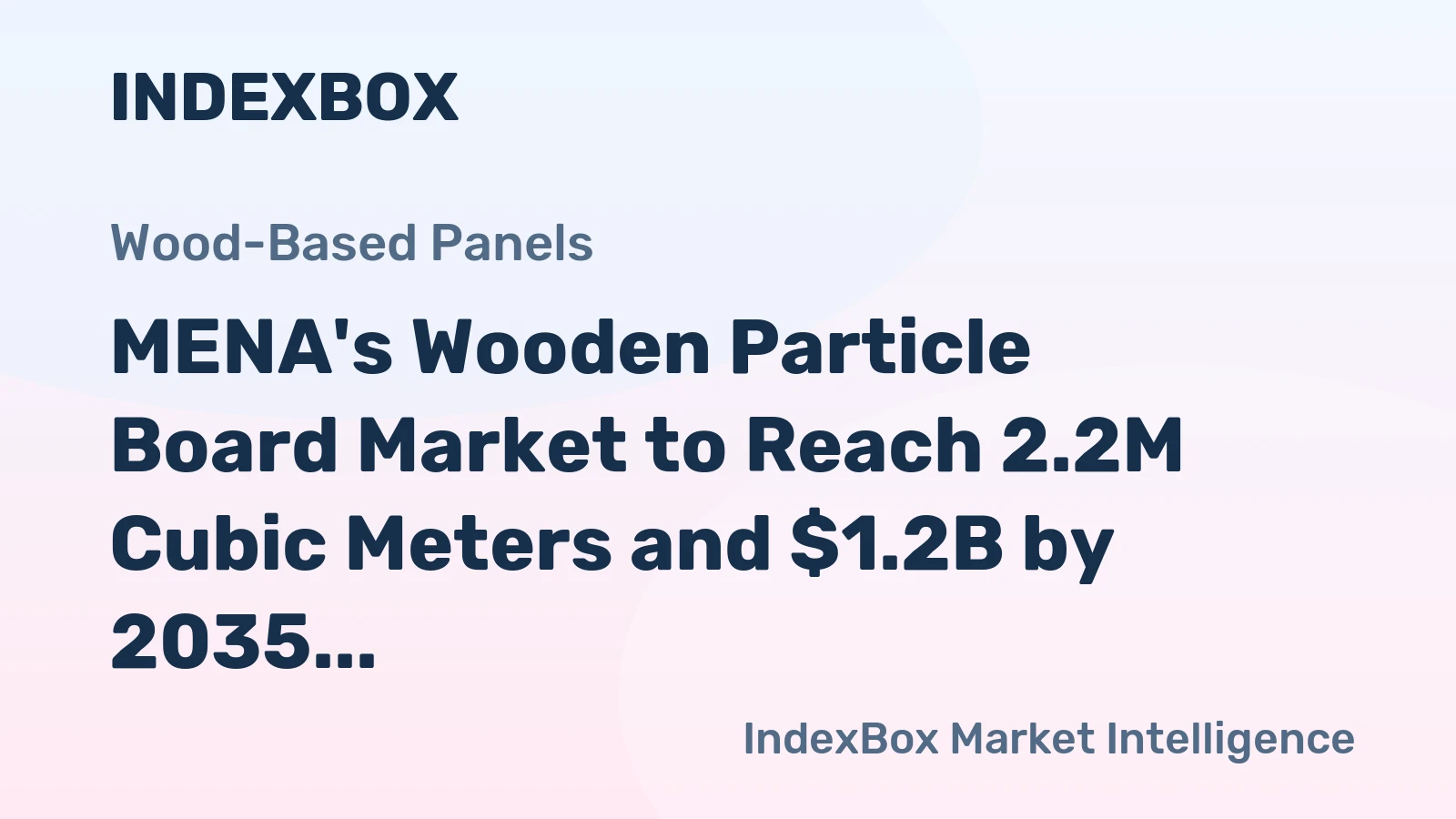 MENA's Wooden Particle Board Market to Reach 2.2M Cubic Meters and $1.2B by 2035