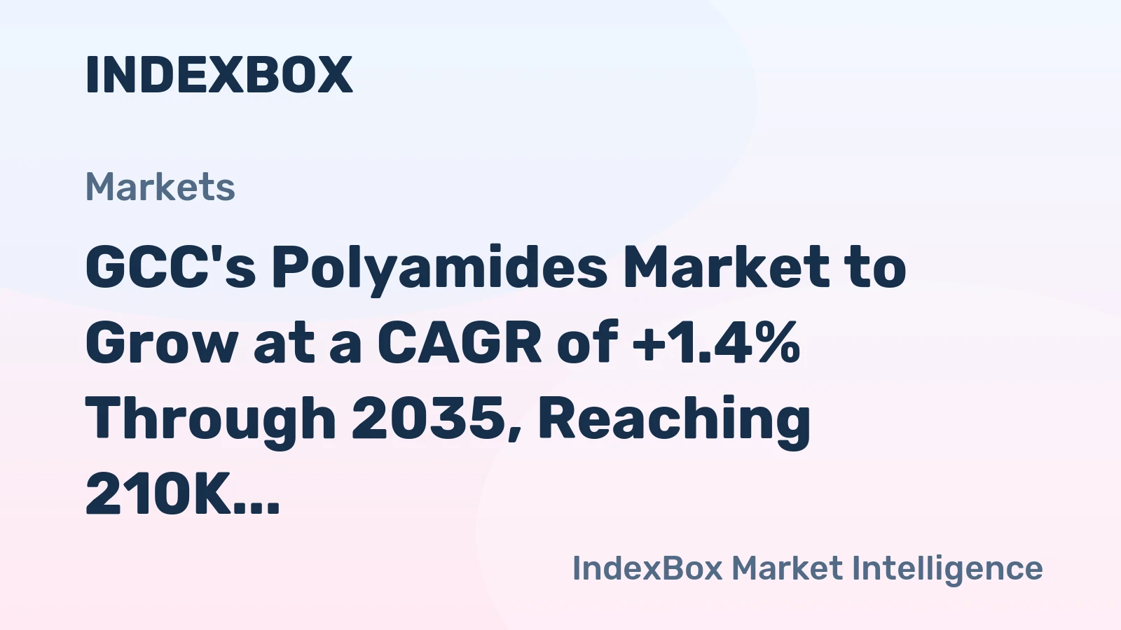 GCC's Polyamides Market to Grow at a CAGR of +1.4% Through 2035, Reaching 210K Tons