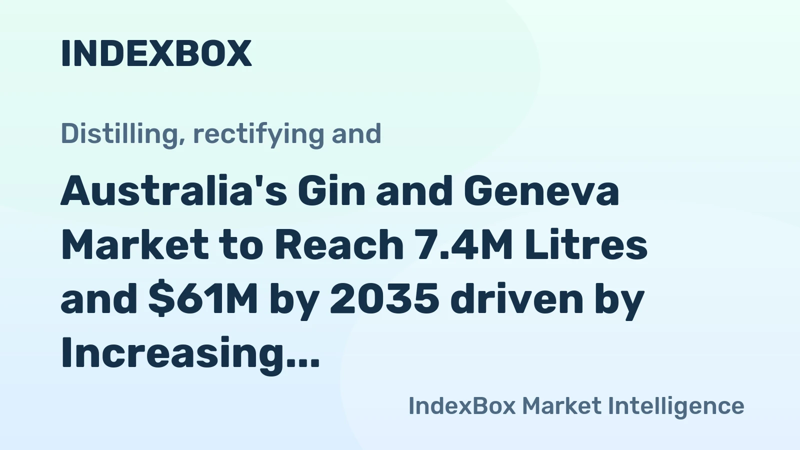 Australia's Gin and Geneva Market to Reach 7.4M Litres and $61M by 2035 driven by Increasing Demand