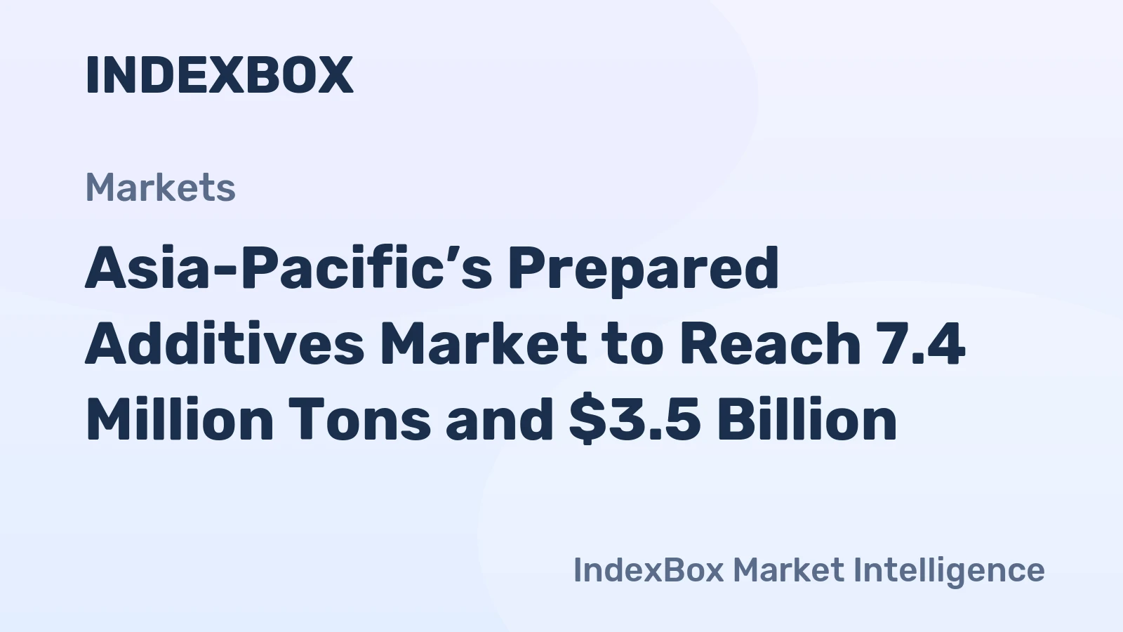 Asia-Pacific’s Prepared Additives Market to Reach 7.4 Million Tons and $3.5 Billion
