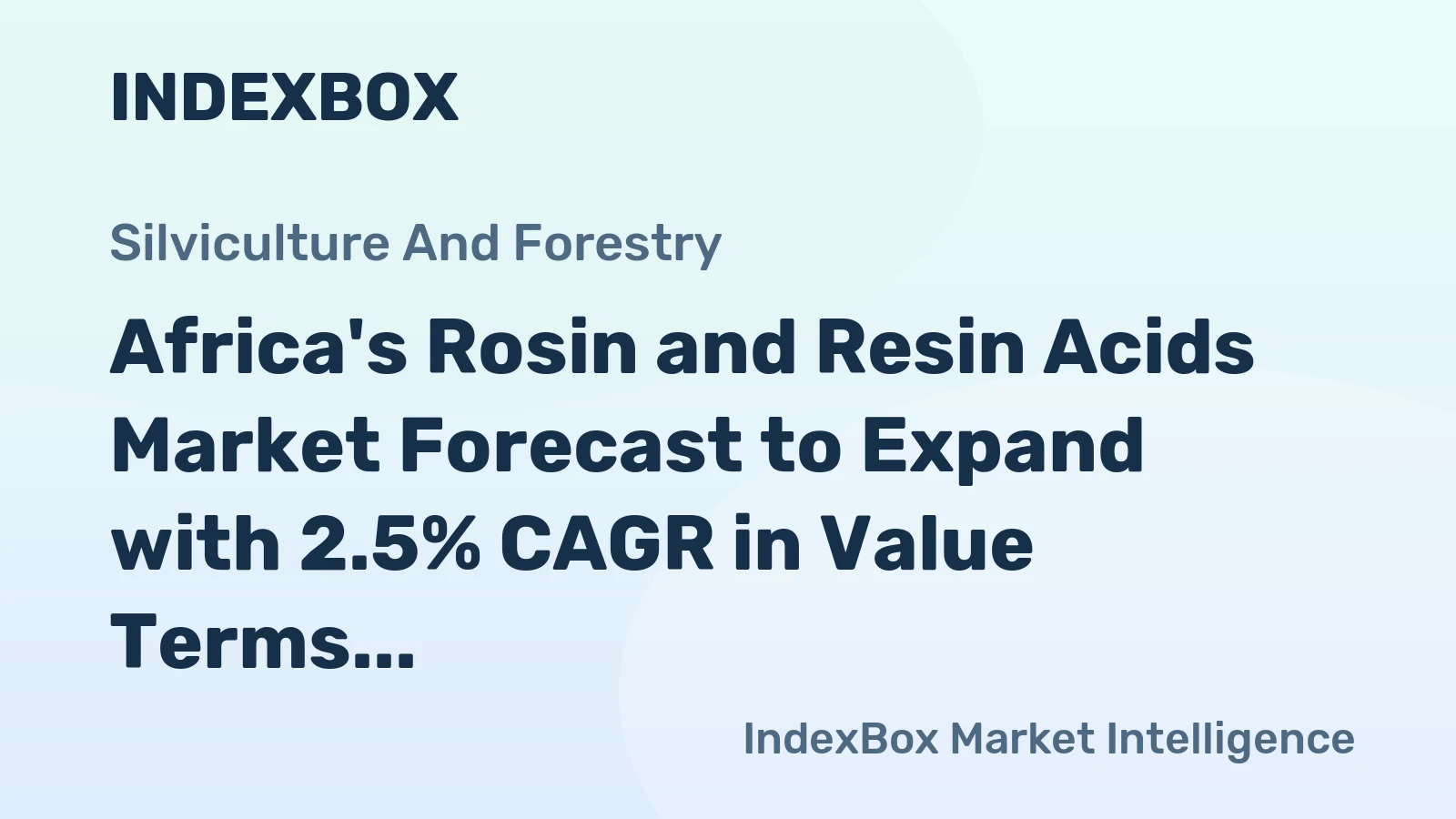 Africa's Rosin and Resin Acids Market Forecast to Expand with 2.5% CAGR in Value Terms