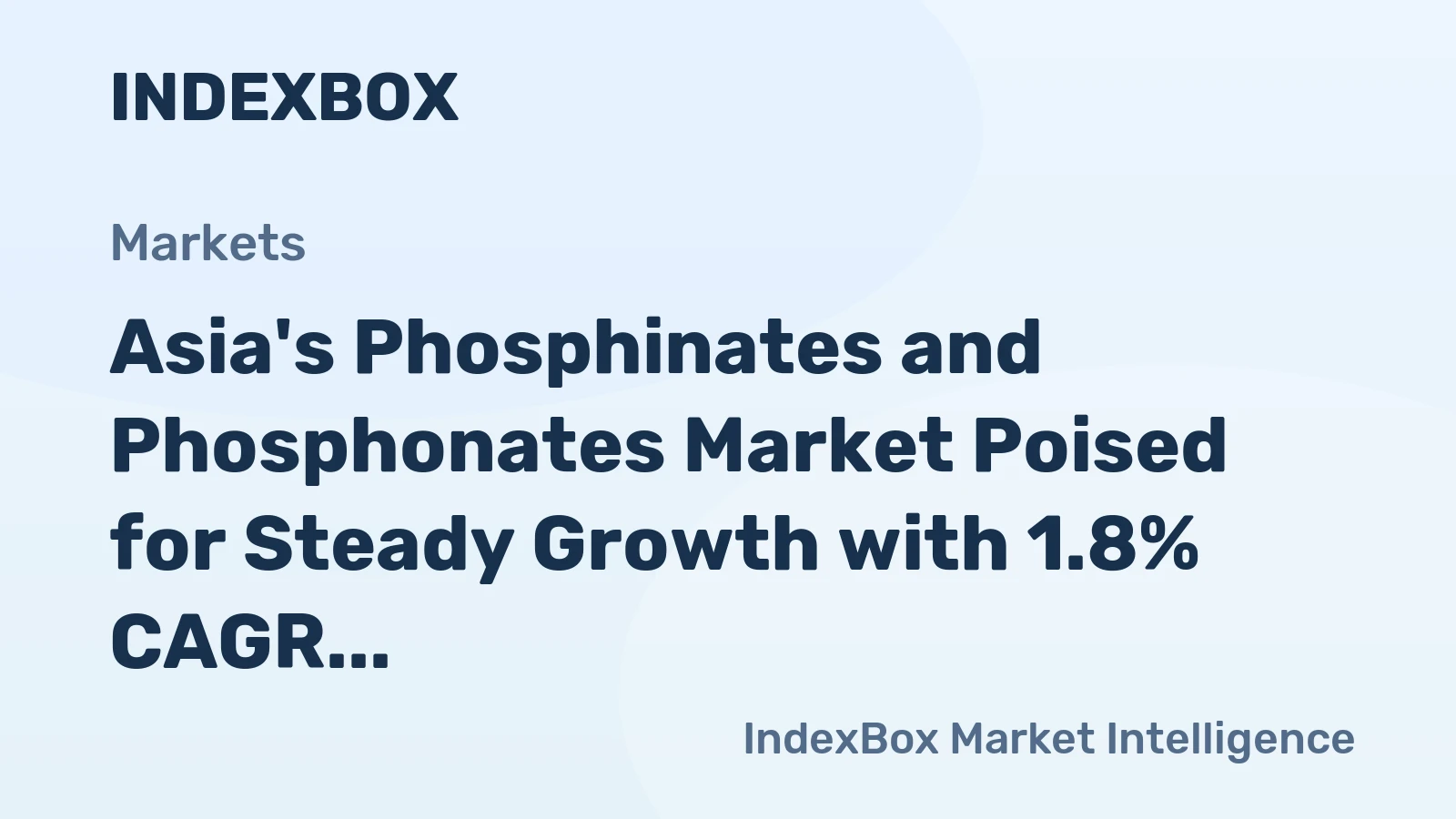 Asia's Phosphinates and Phosphonates Market Poised for Steady Growth with 1.8% CAGR in Value