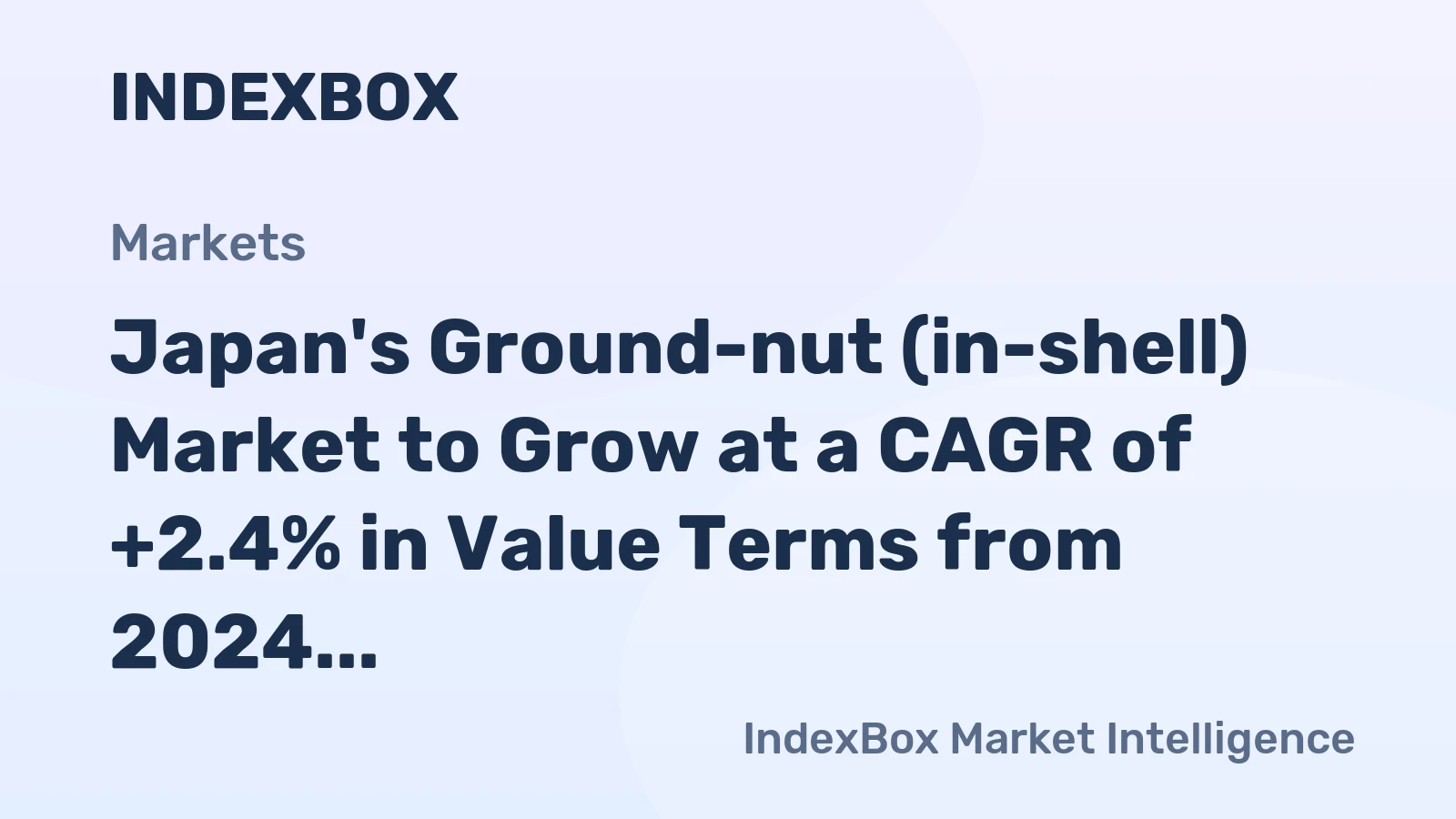Japan's Ground-nut (in-shell) Market to Grow at a CAGR of +2.4% in Value Terms from 2024 to 2035